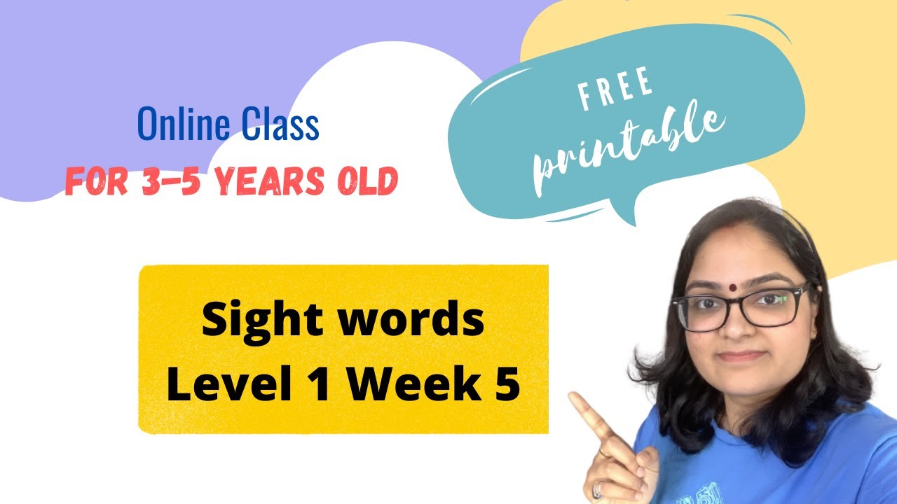 Online Class for Preschool, Lkg, Ukg kids| Sight Words Level 1 Week 5 ...