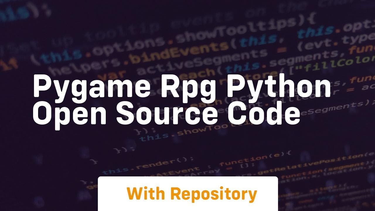 Pygame rpg python open source code - YouTube