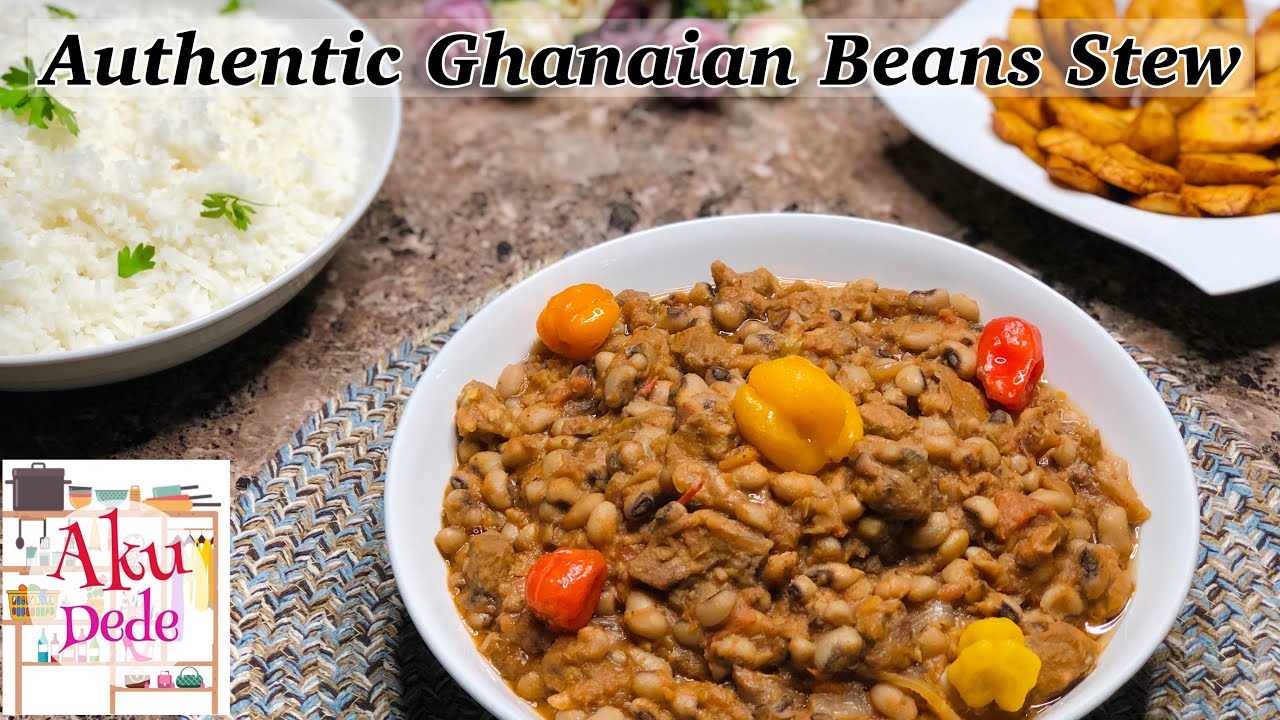 How to make Ghana beans stew || fried plantains || sweet fried ...