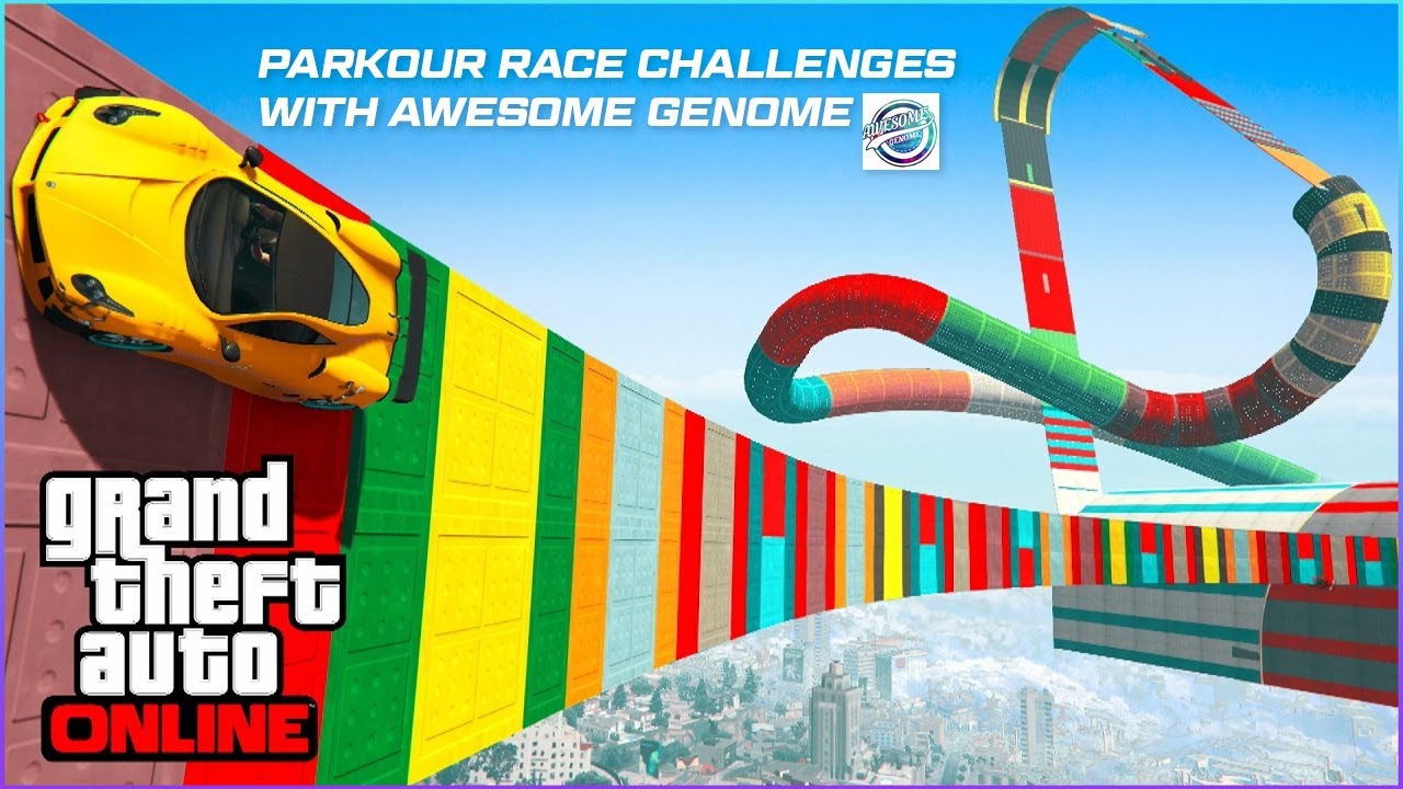 GTA V Online Parkour Race Challenges with @Awesome Genome - YouTube
