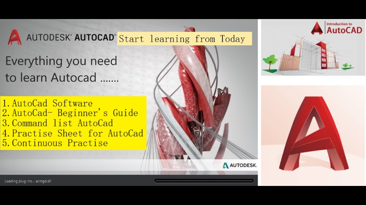 AutoCAD For Beginners | AutoCAD worksheet | AutoCAD Command list ...