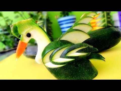 How To Make an Edible Cucumber Zucchini Duck | Vegetable Art ...