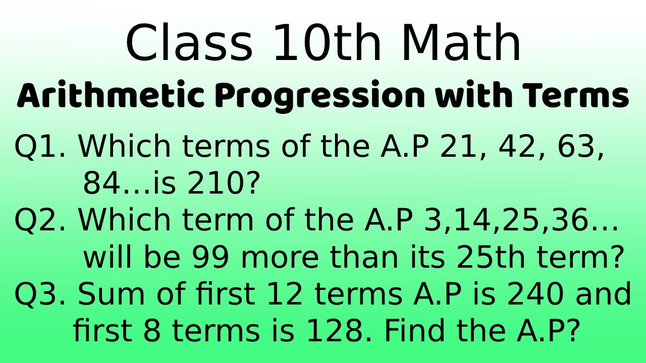 Arithmetic Progressions: From Basics to Solving Terms | Class 10 tutorial | CBSE board exam ...