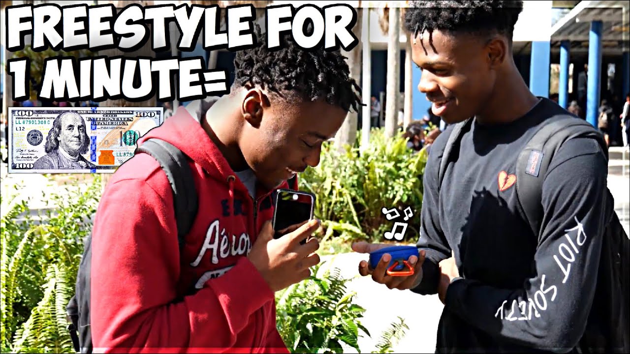 FREESTYLE FOR 1 MINUTE WIN 100$ - YouTube