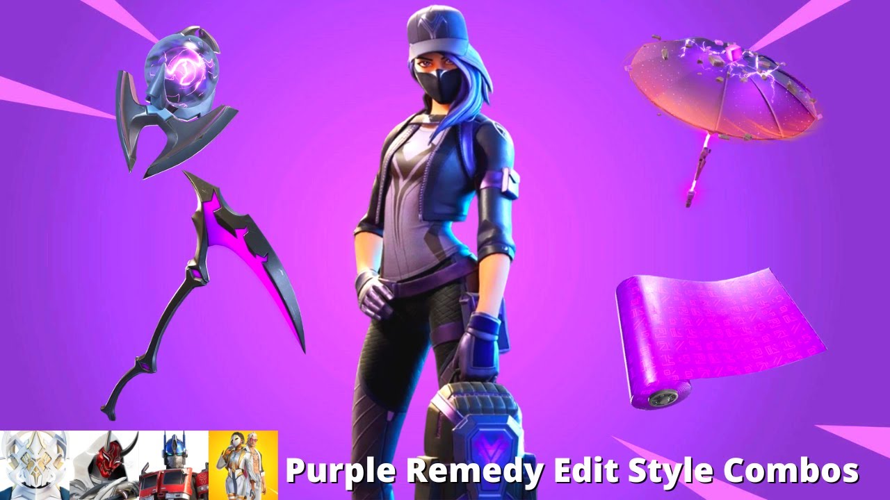 PURPLE REMEDY Edit Style Combos (Fortnite Battle Royale) - YouTube