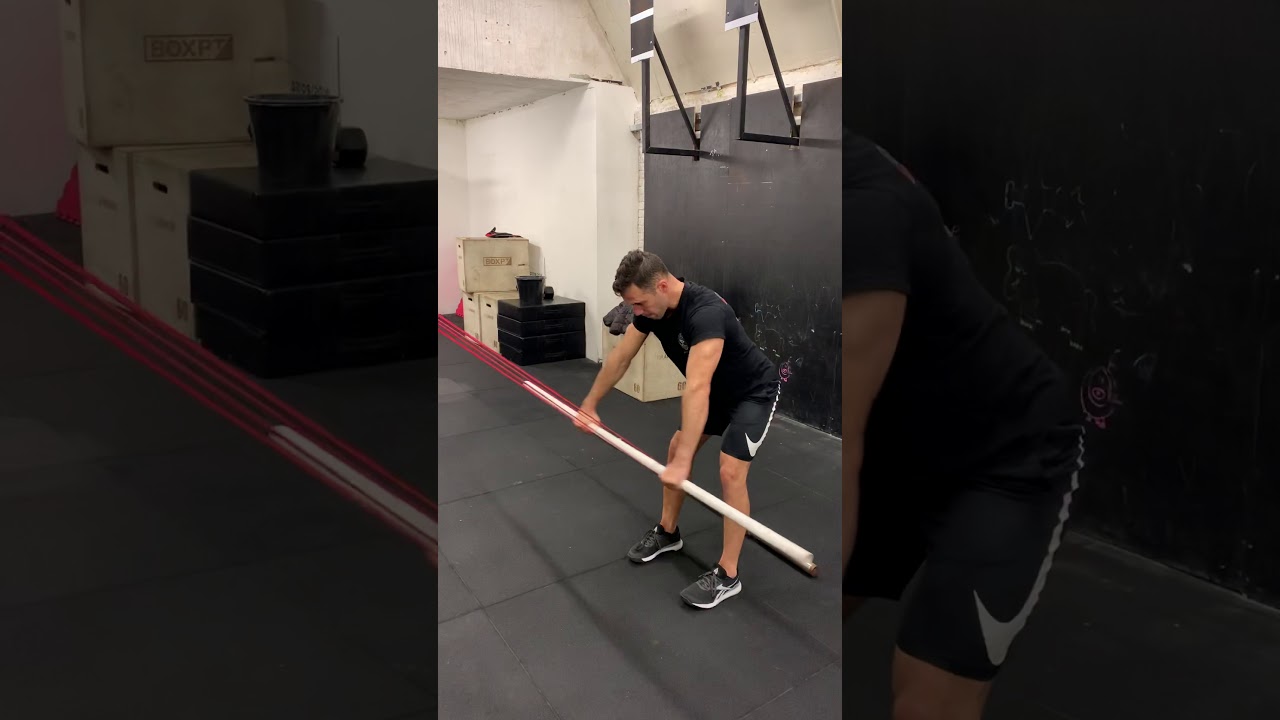 Banded pull down with arms extended - YouTube