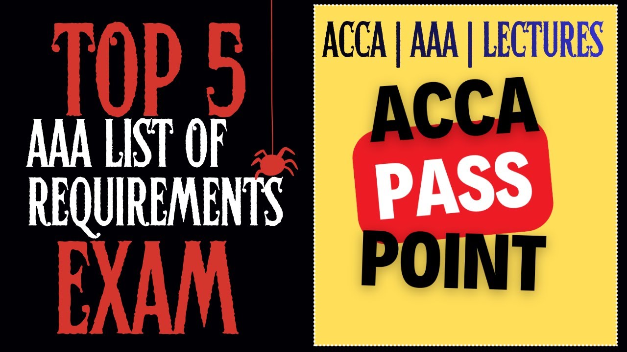 ACCA | Advance Audit and Assurance | (AAA) | Recent 5 | Exams List of ...