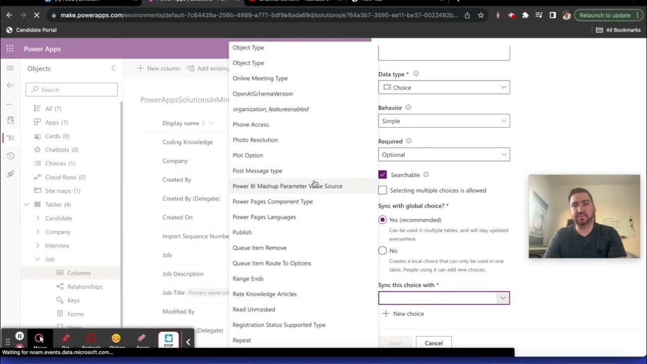 PowerApps Implementation Lesson 7: Table Fields - YouTube