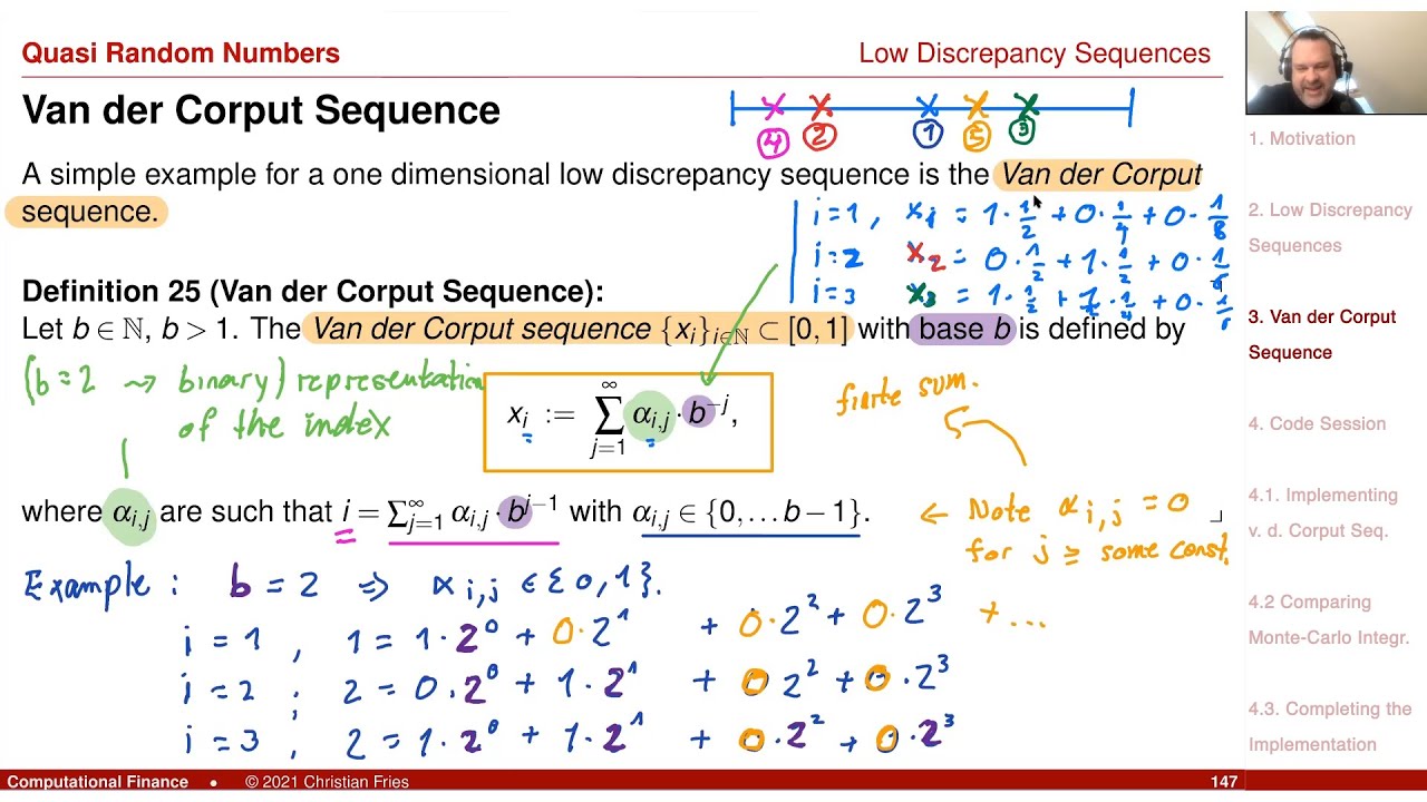 Lecture 2021 Numerical Methods: Session 14: Low Discrepancy Sequences (Part 1): One Dimensional ...