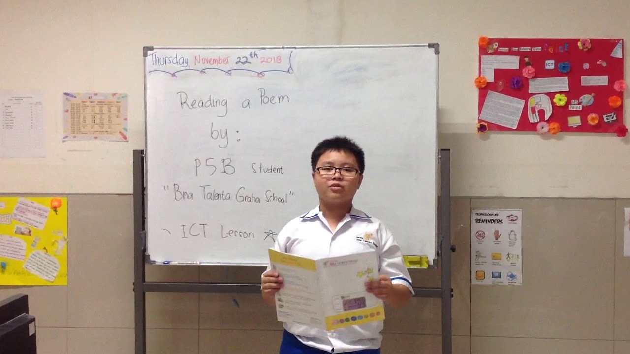 P5B Reading a Poem ICT Project - Rionel @Sekolah Bina Talenta Graha ...