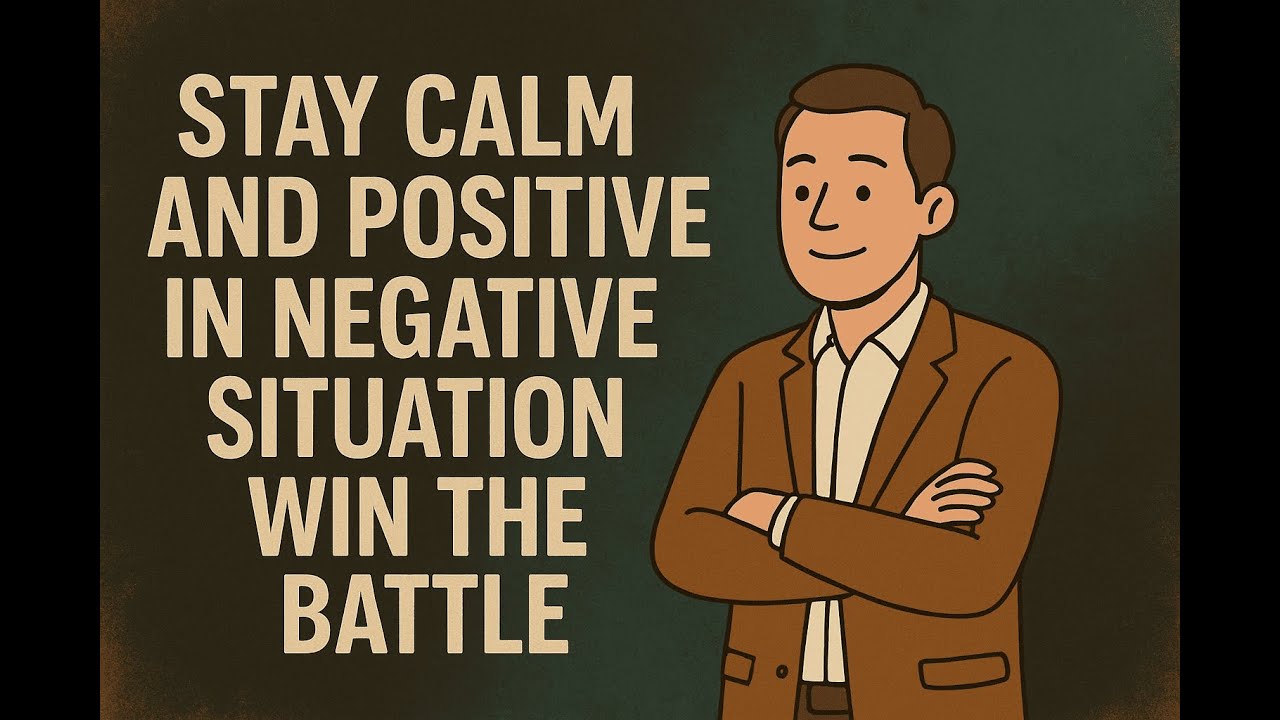 If you are calm and stay positive in negative situation, you will be ...