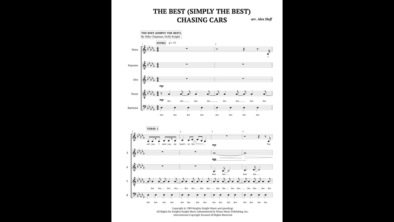 The Best & Chasing Cars | SATB + SOLO A CAPPELLA - YouTube