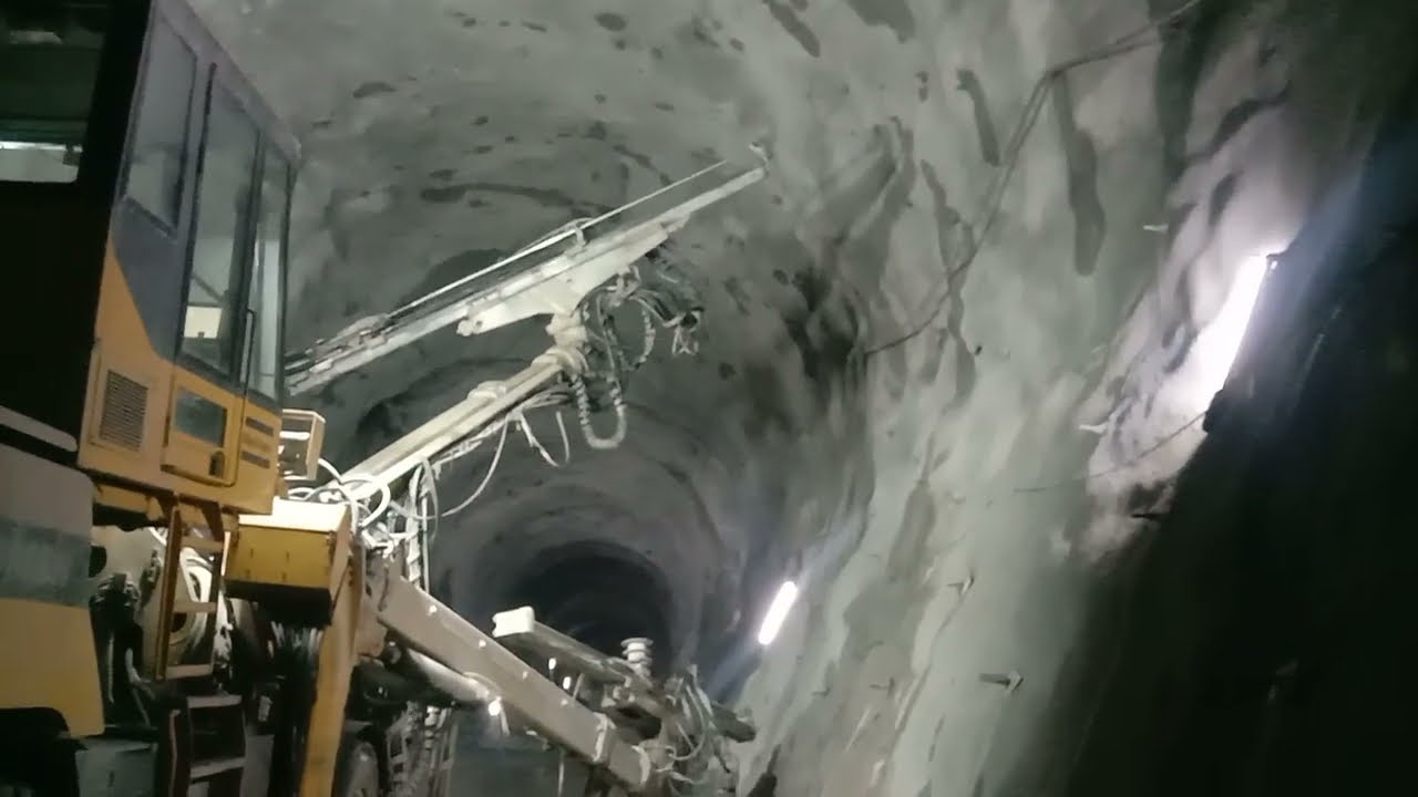 Tunnel rock drilling|| Hydropower Tunnel Construction - YouTube