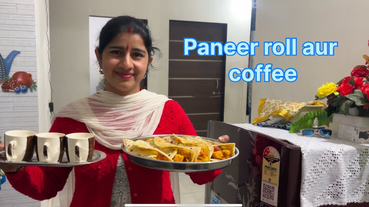 Tasty paneer roll banaye coffee ke saath #paneer #pooja bamboria - YouTube