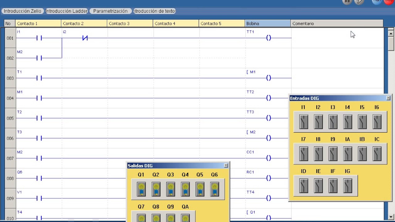 control valvulas ciclico con PLC ZELIO SOFT - YouTube