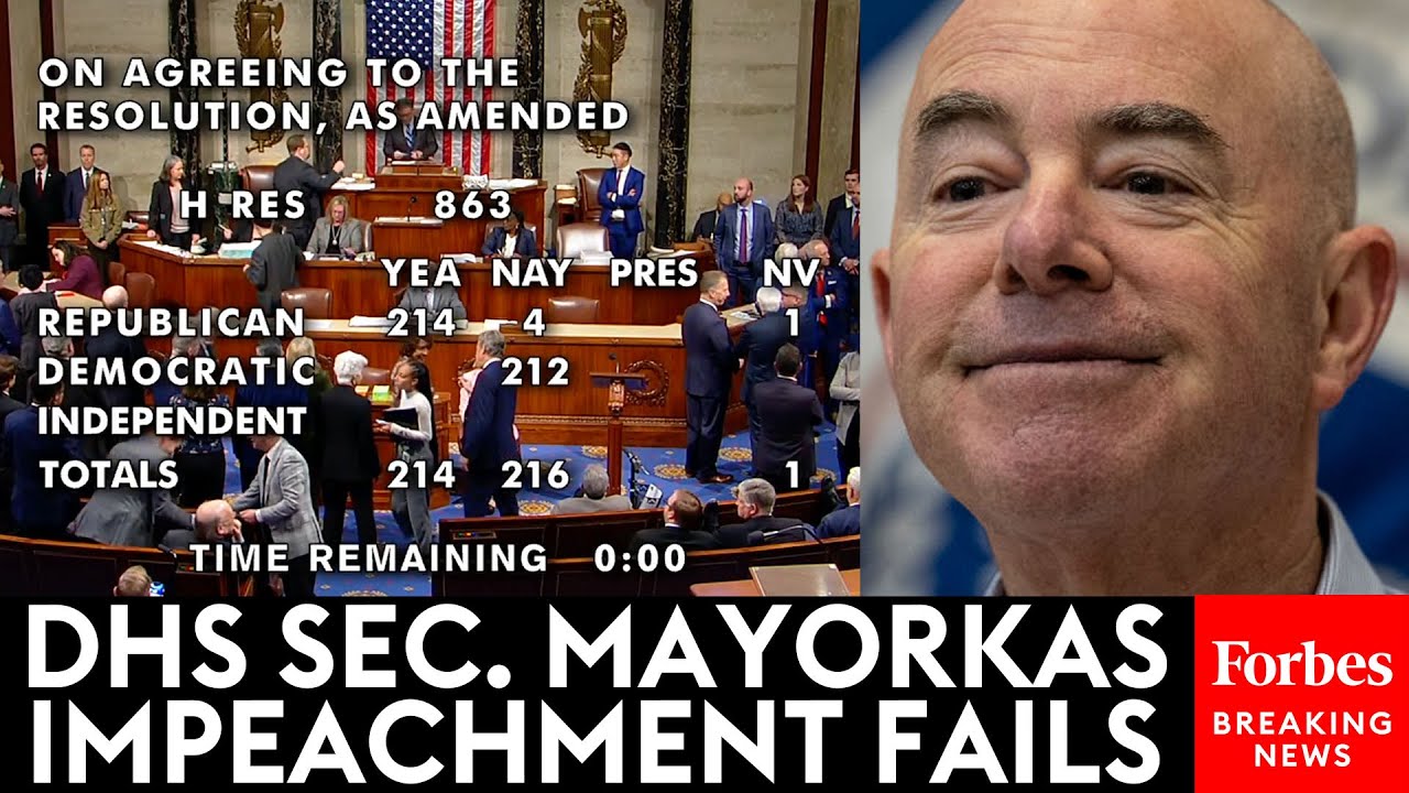Breaking News Attempt To Impeach Dhs Sec Alejandro Mayorkas Fails In
