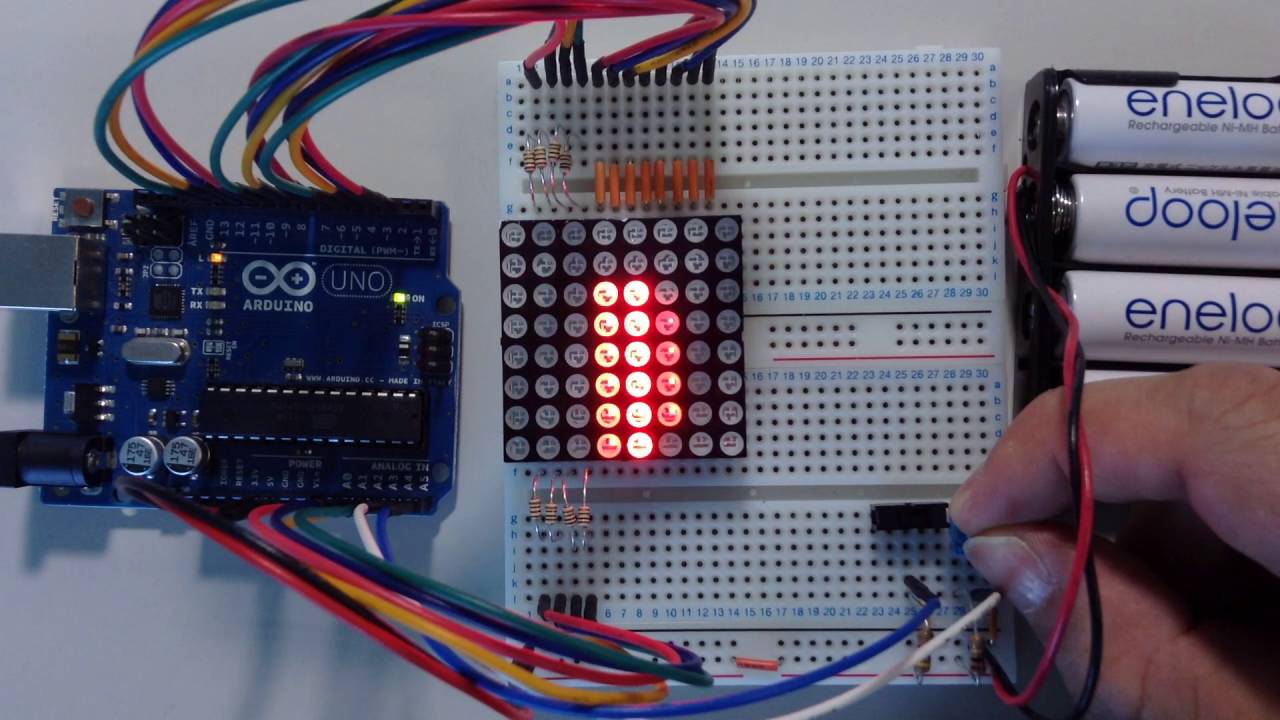analog-like heartbeat animation with Arduino Uno + LED matrix - YouTube