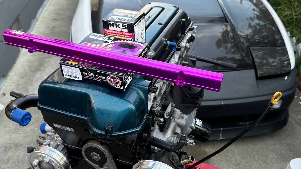 HKS Care Package for my 2JZ 240sx!! + timing belt install! - YouTube