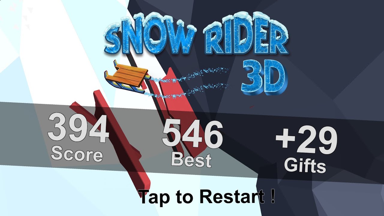 SNOW RIDER 3D / 394 SCORE - YouTube