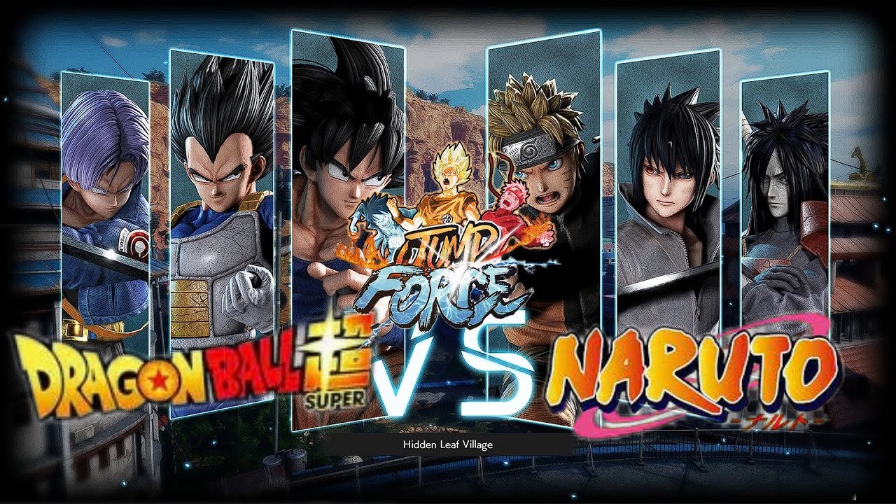 Jump Force Dragon Ball vs Naruto (Goku,Vegeta,Trunks vs Naruto,Sasuke ...