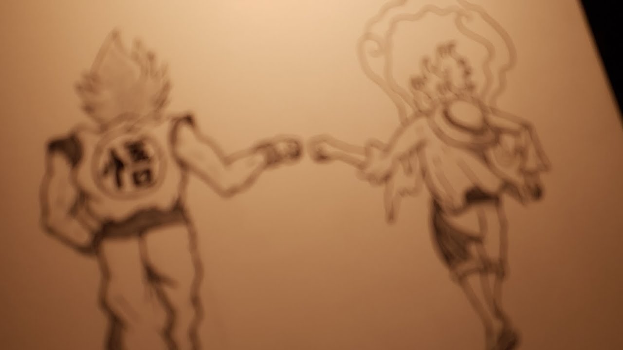 Gear 5 Luffy X Super Saiyan Goku Drawing teaser - YouTube