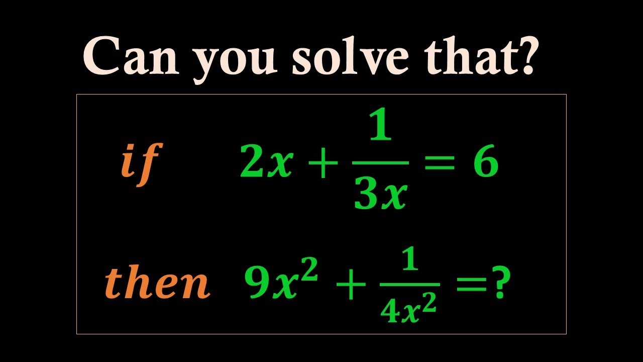 Can you solve this #maths - YouTube