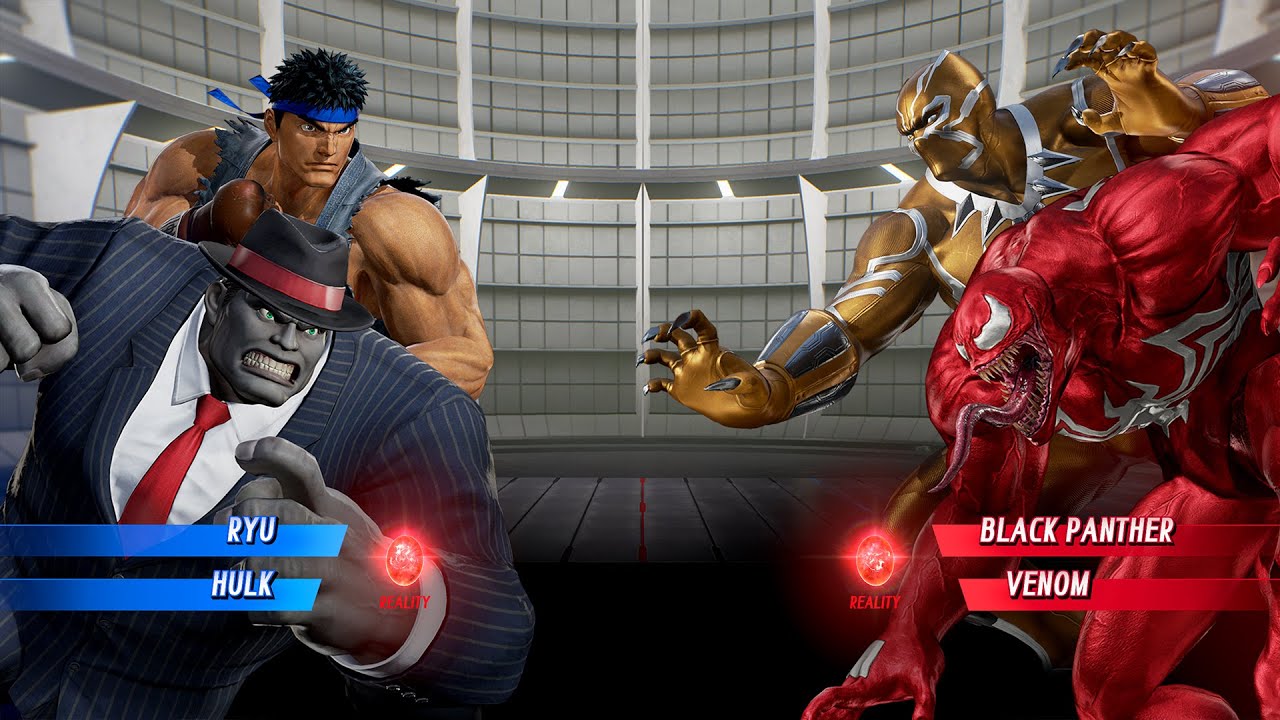 Red Ryu and Red Hulk vs Red Venom and Gold Black Panther - MARVEL VS ...