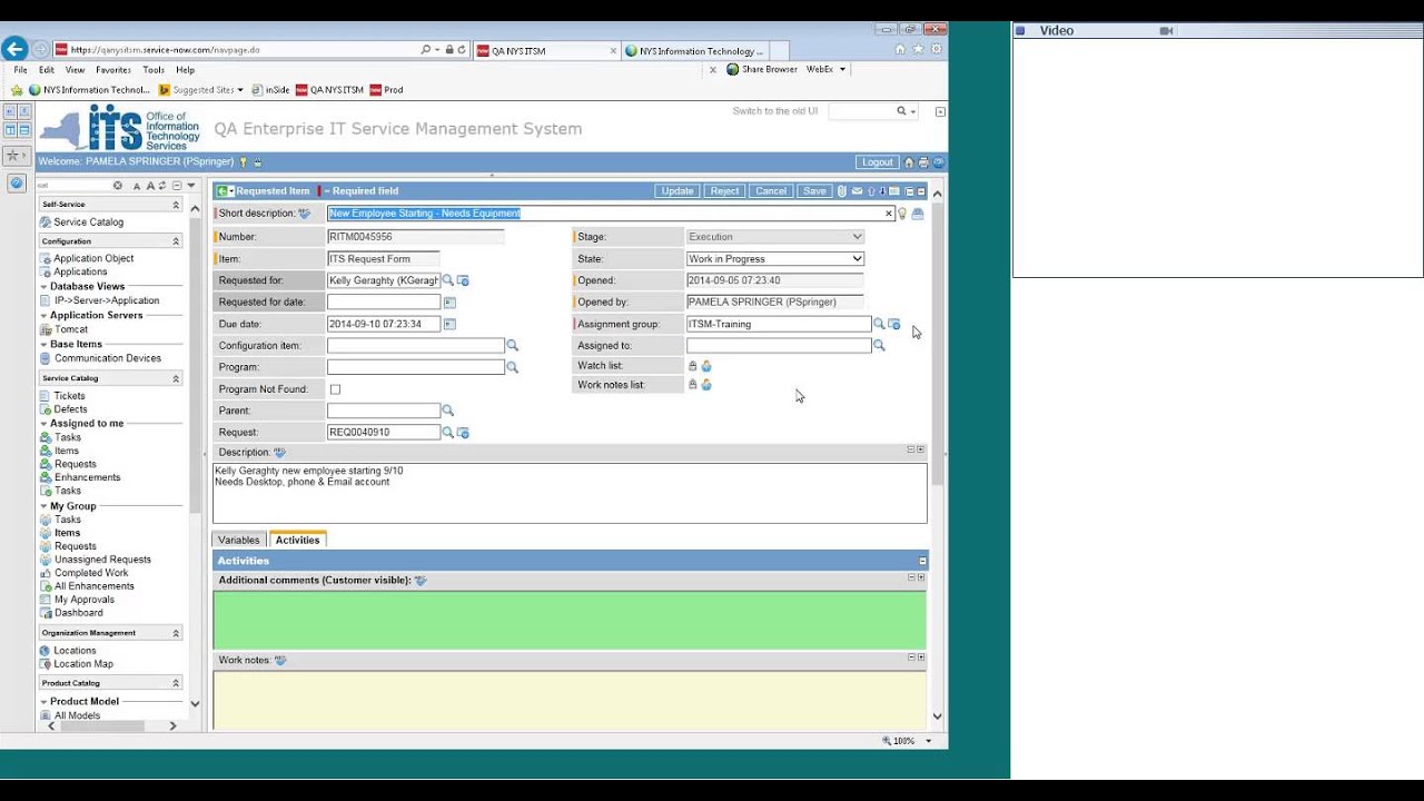 Service Request Fulfiller Training in ITSM - YouTube