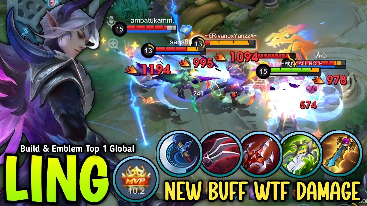 LING NEW BUFFED WITH BEST BUILD AND EMBLEM 100% MONSTER - BUILD TOP 1 ...