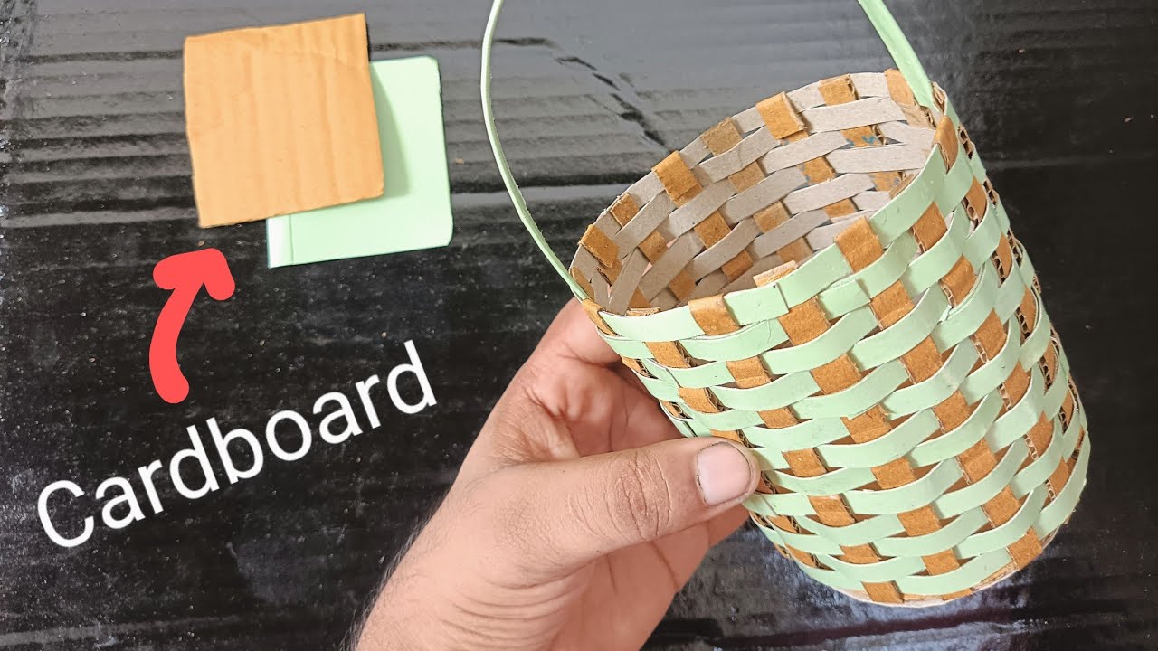 REALISTIC MINI BASKET FROM CARDBOARD | DIY cardboard craft | How to ...