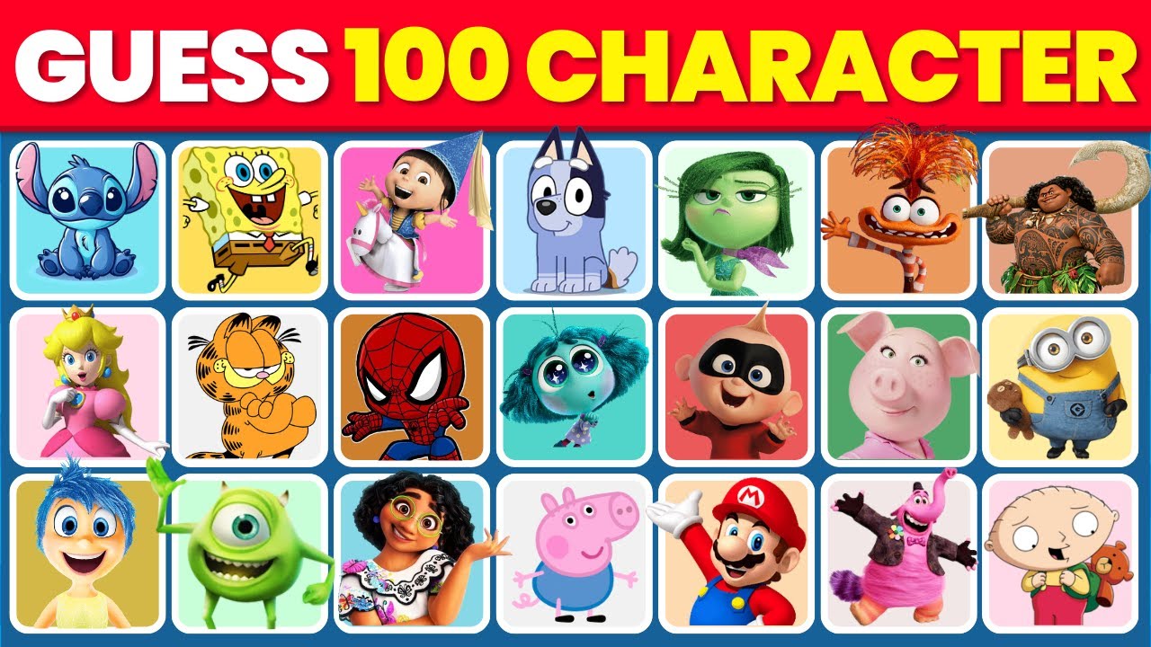 Guess the Character in 3 Seconds | Bluey, Moana , Spider-Man, Stitch ...
