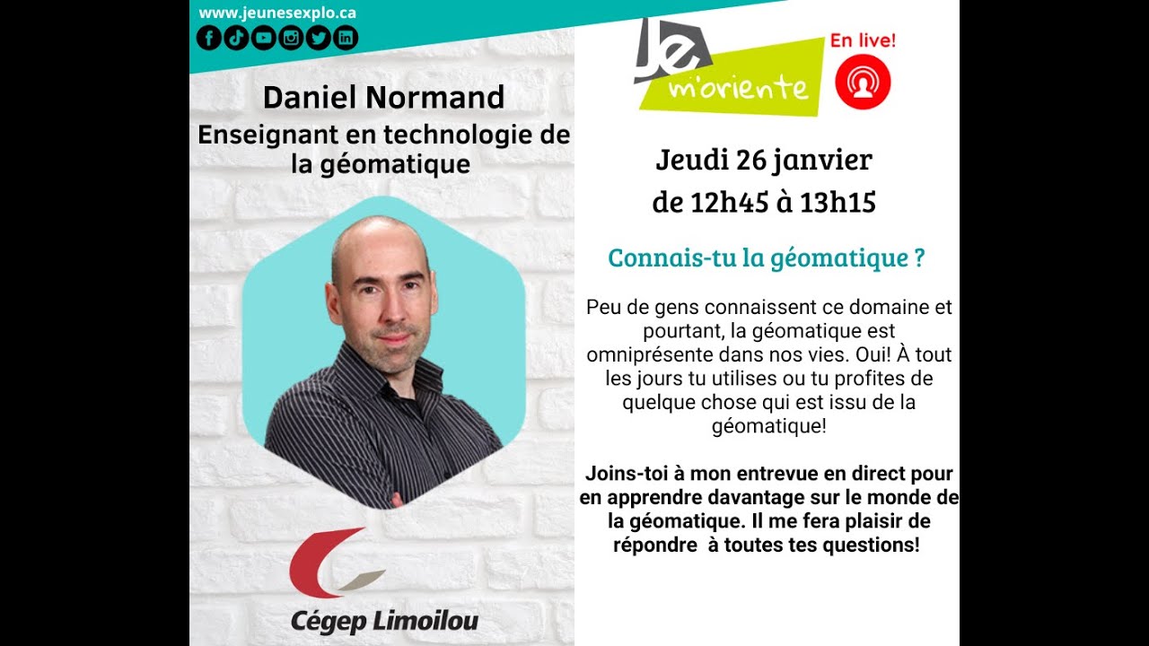 E129 JE m'oriente en live!- La géomatique présentée par Daniel Normand - YouTube