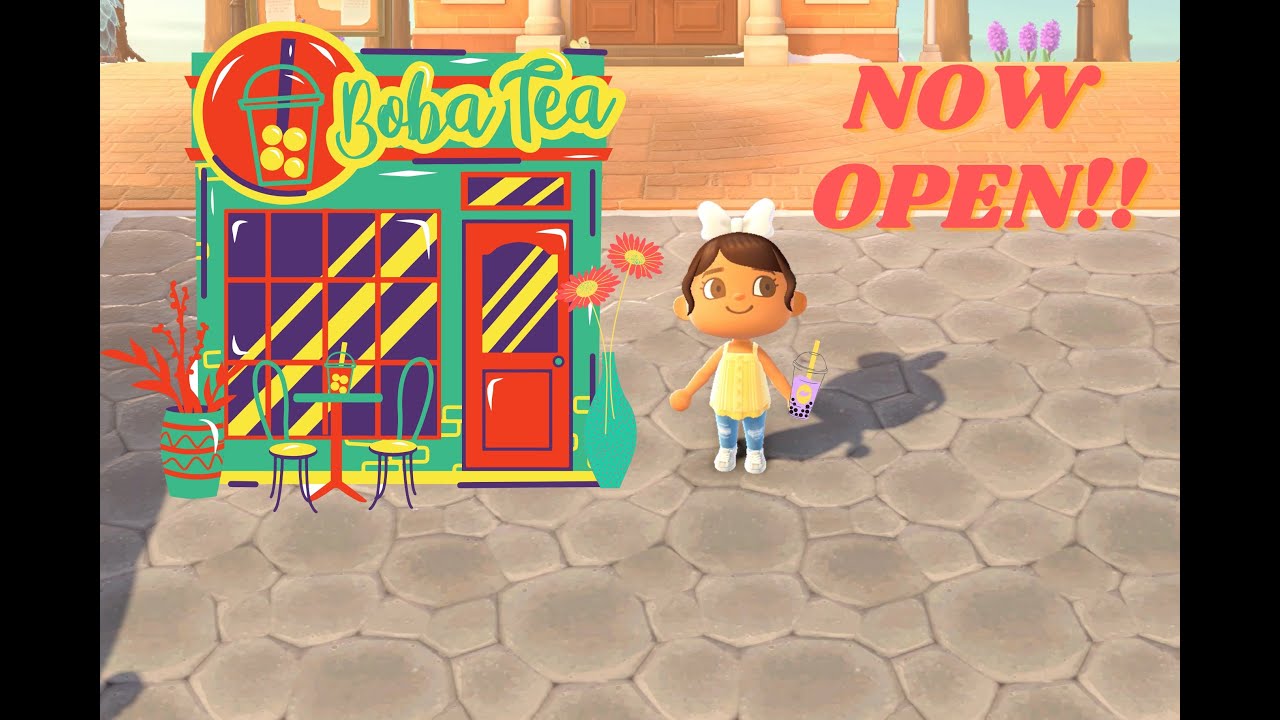 Making a Boba shop on my island!! Animal Crossing: New Horizons - YouTube