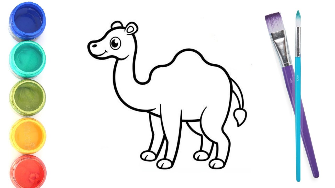 How to draw cute camel | Easy Camel drawing for kids step by step ...