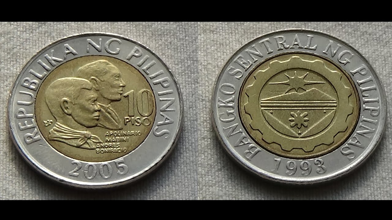 Philippines 10 Piso (Apolinario Mabini and Andres Bonifacio) 2005 - YouTube