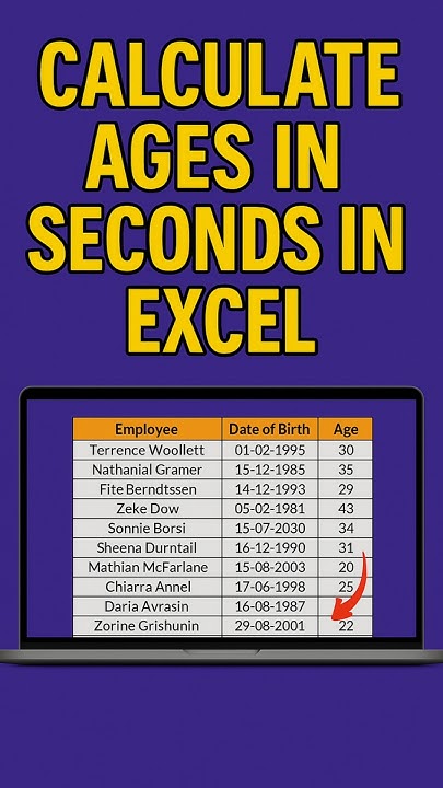 CALCULATE AGES IN EXCEL 💯 #excel #exceltips #exceltricks #shortsfeed #spreadsheet - YouTube