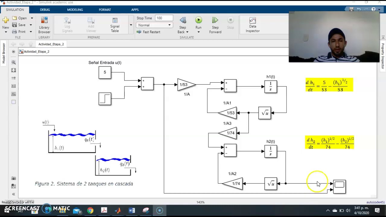 Diagrama de bloques sistema de tanques en cascada programa simulink - YouTube