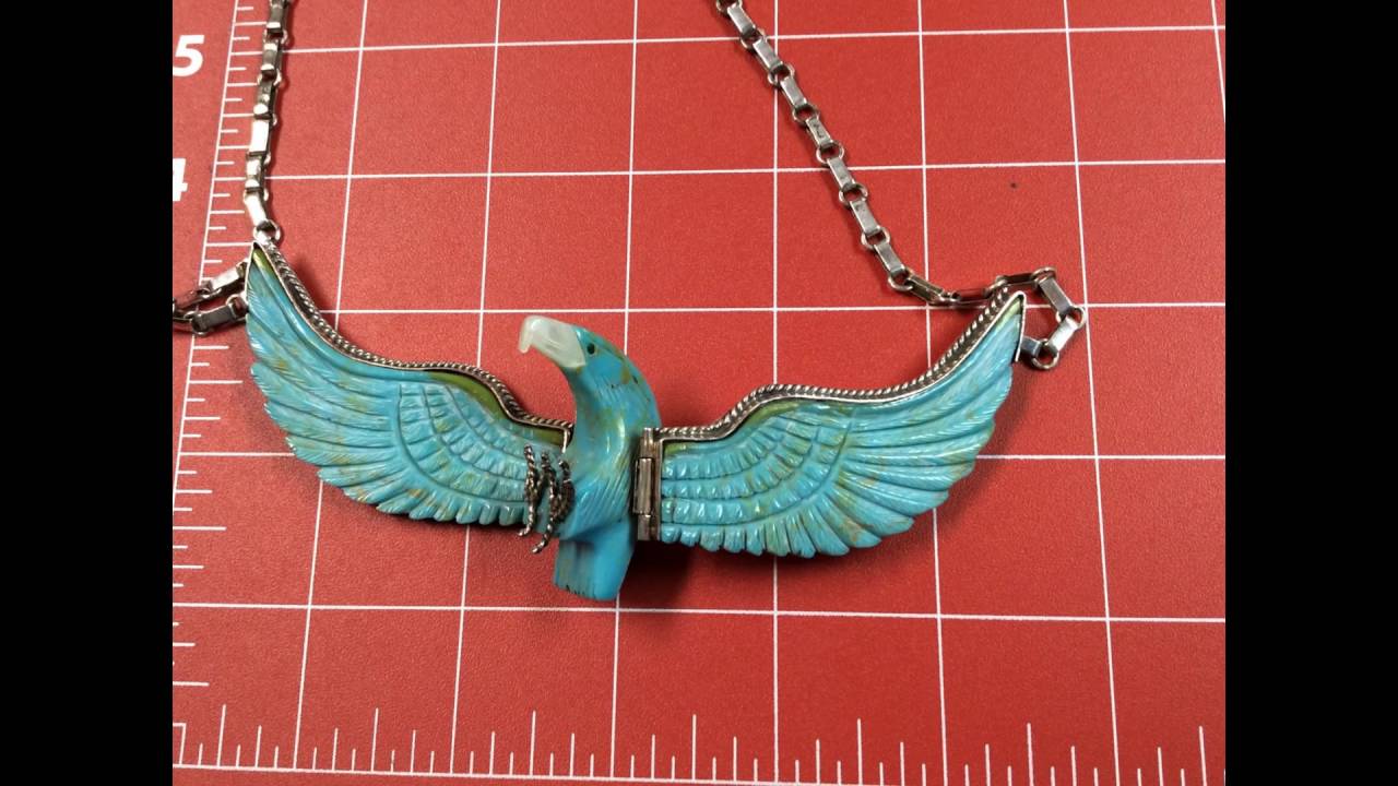 Hand carved turquoise necklace - YouTube