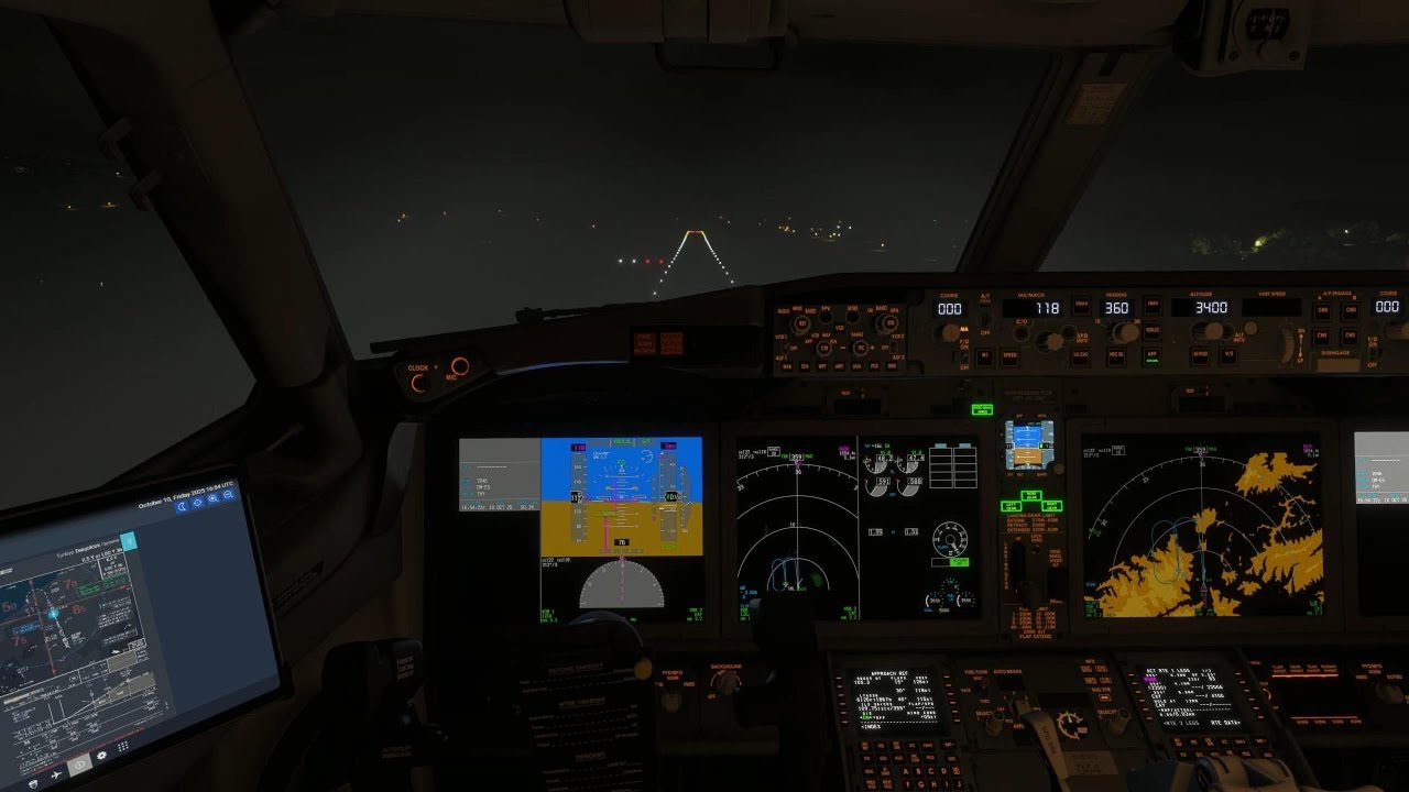 Night Rainy Cockpit Landing to Zonguldak Airport (LTAS) - YouTube