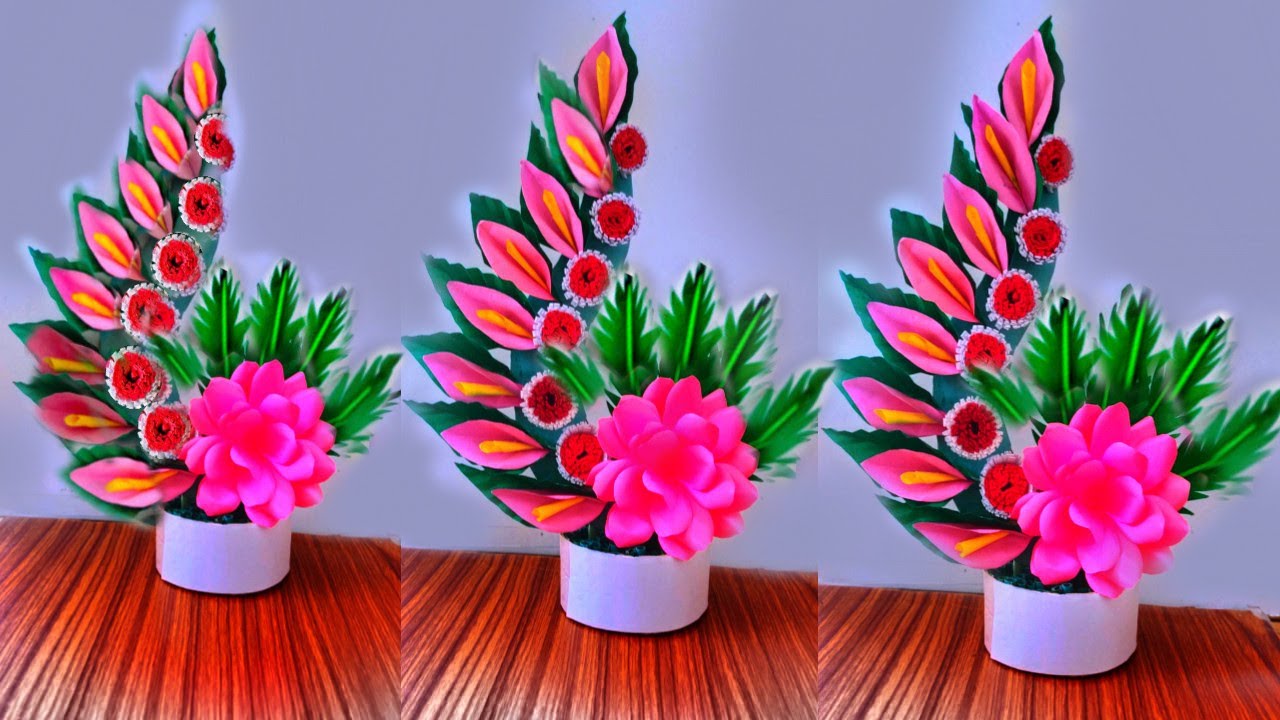 beautiful flower bouquet making with paper / diy flower bouquet - YouTube