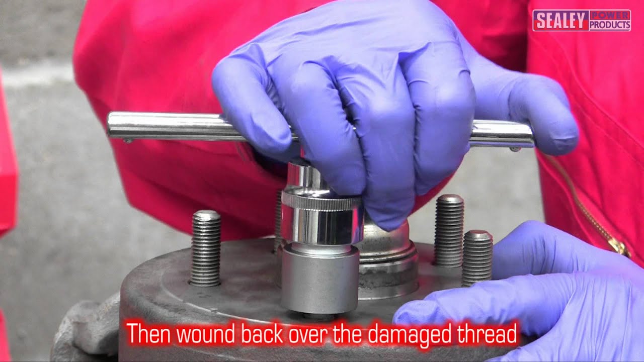 Sealey SX203 Reverse Action Wheel Stud Thread Restoration Kit - YouTube