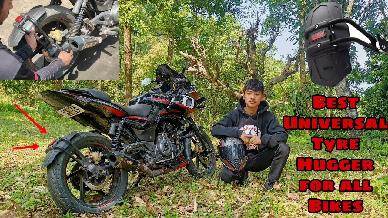 installing tyre hugger in pulsar 220F || best universal tyre hugger for ...