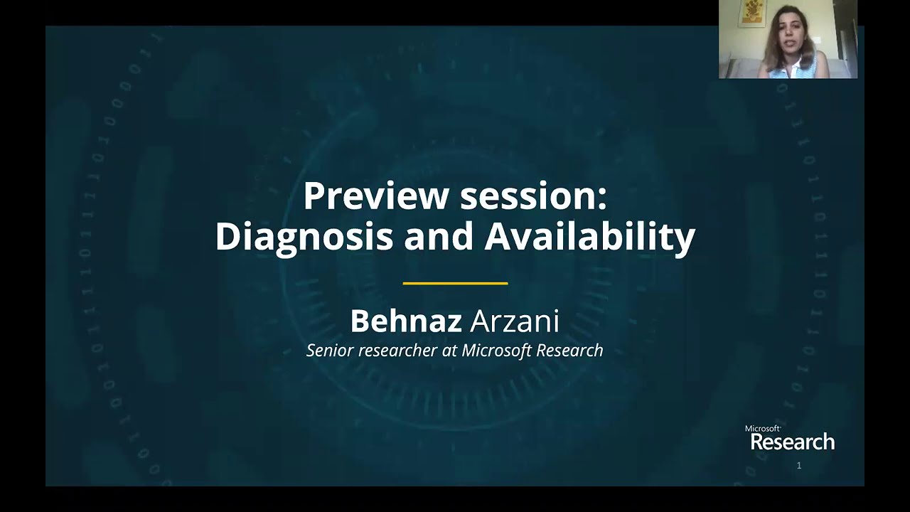 Preview on Diagnosis and Availability papers (SigComm 2020) - YouTube