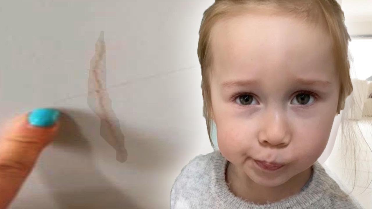 Toddler Denies Drawing On Wall - YouTube