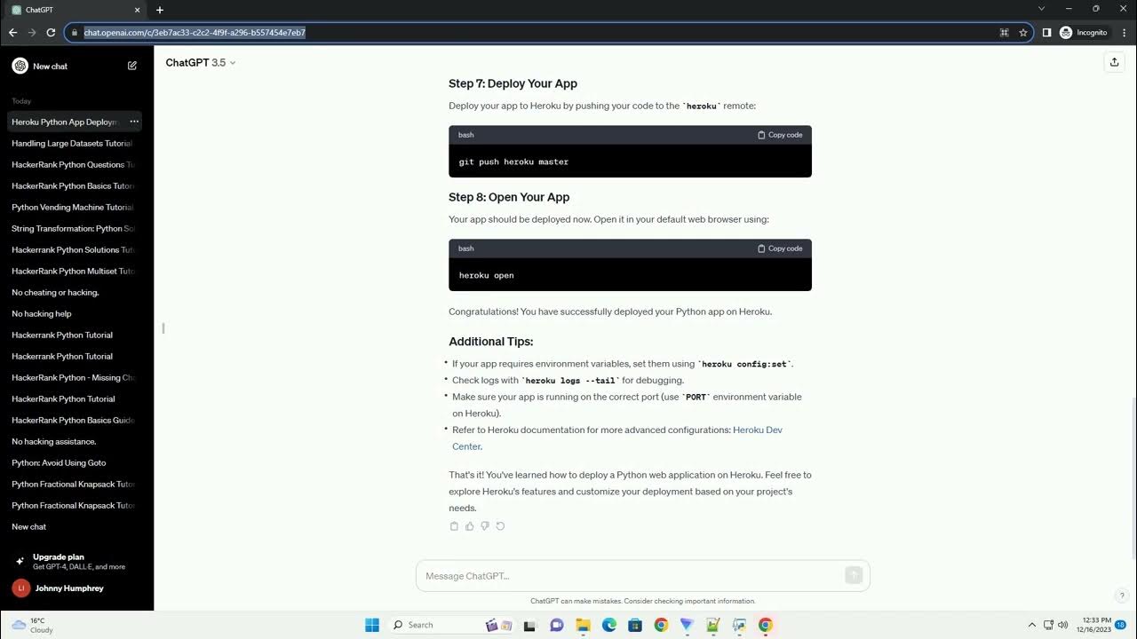 Heroku Deploy Python App Youtube