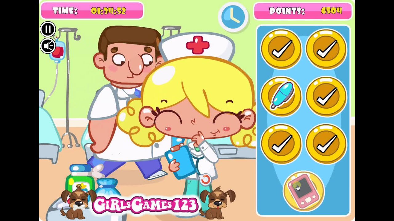 Kids games- Nurse Slacking-Cartoon games - YouTube