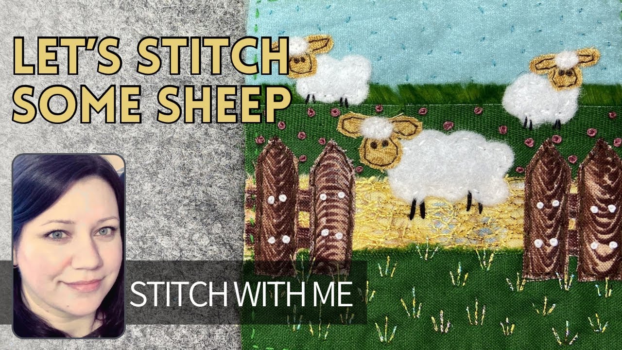 Let’s Stitch A Cute Sheep Landscape #embroidery #stitching #slowstitching - YouTube
