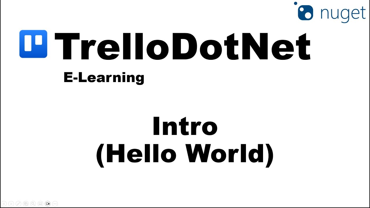 TrelloDotNet E-Learning - Intro (Part 1) - Hello World - YouTube