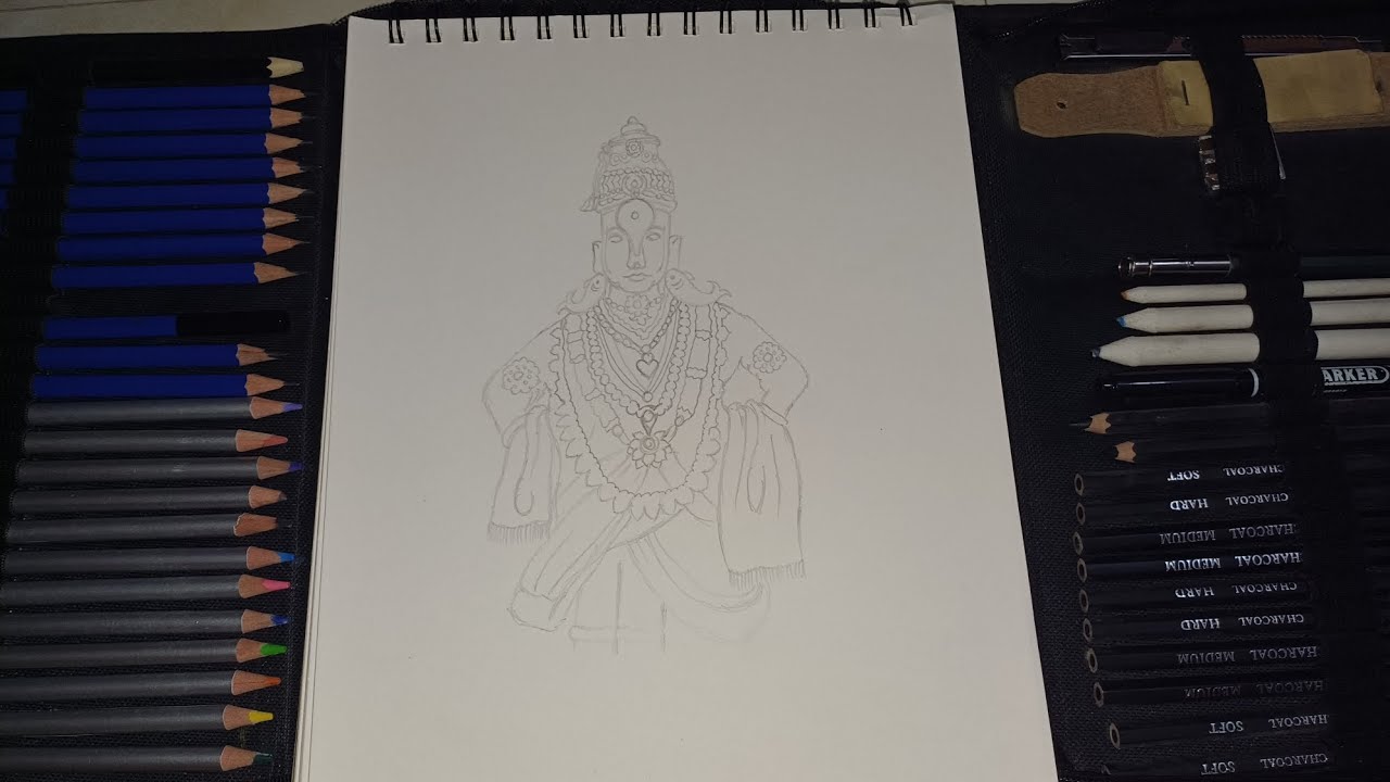 Vitthal Drawing Simple vitthal drawing ! विठूमाऊली चित्र 🙇 #drawing # ...