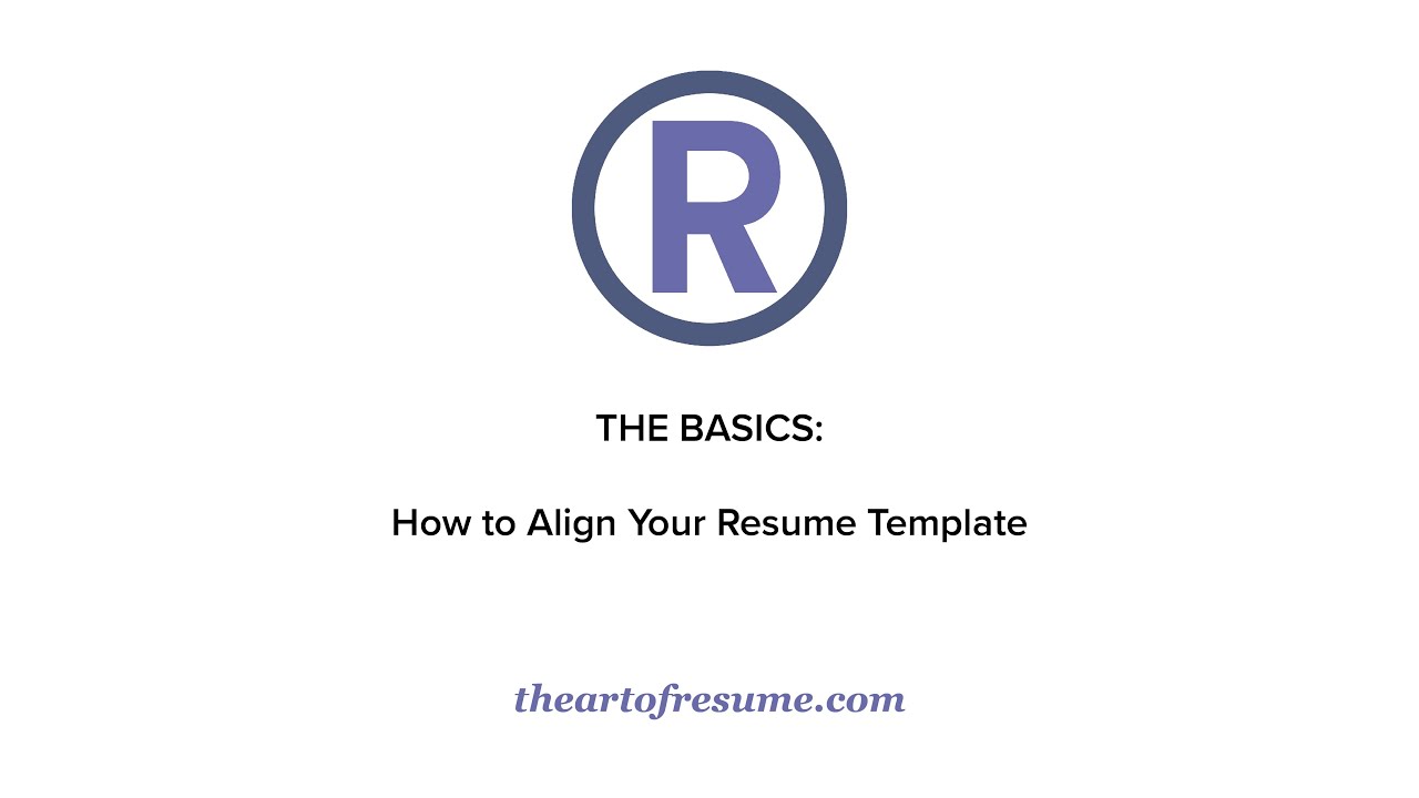 The Art of Resume Template | Aligning Your Resume Template (Microsoft ...